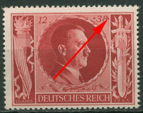 Deutsches Reich 1943 Geburtstag Hitlers mit Plattenfehler 847 I postfrisch - Briefmarken Dr ...