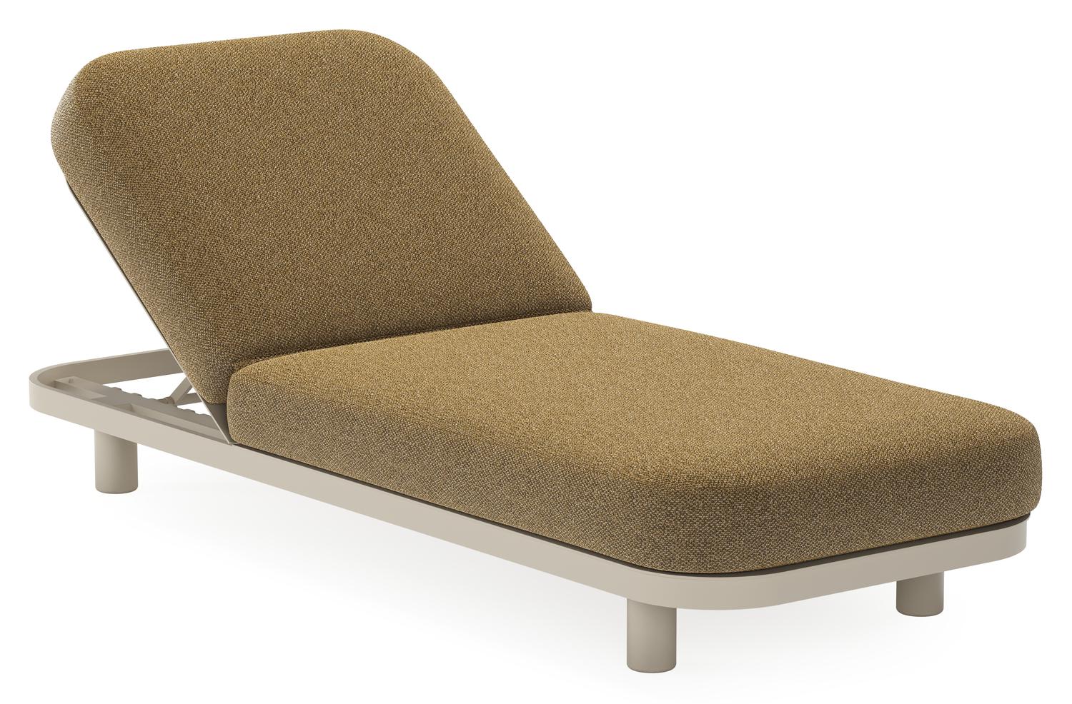 Chaise longue réglable Donato en aluminium beige avec All Weather ...