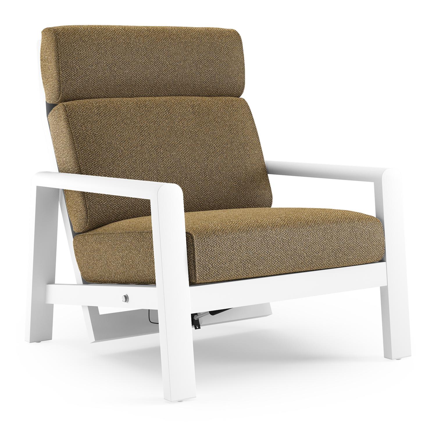 Cosenzo loungestoel in wit aluminium met madagascar walnut all weather ...