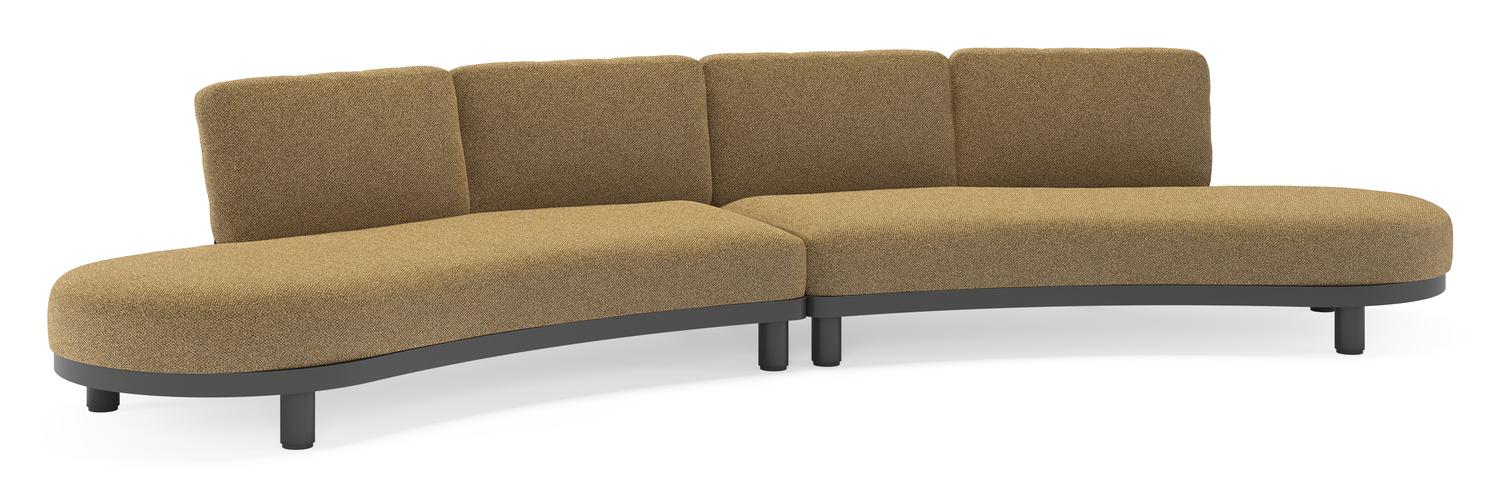 Donato loungebank in zwart aluminium met all weather cosytica ...