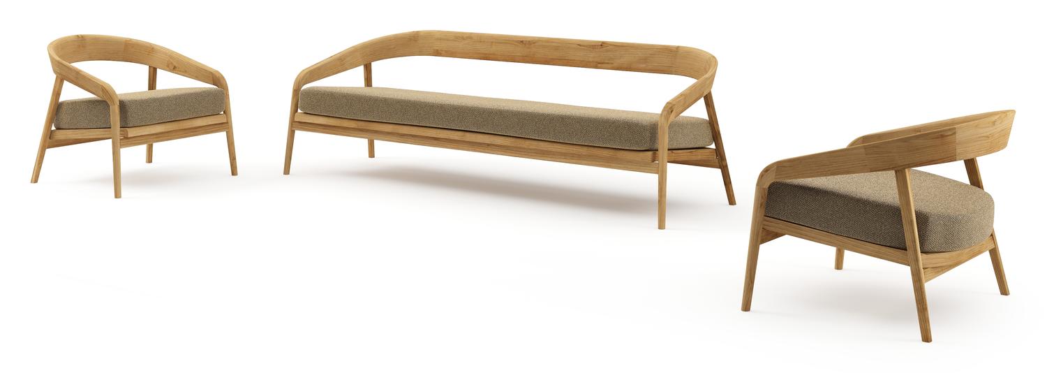 Lacrima loungeset in teak met madagascar walnut all weather Cosytica ...