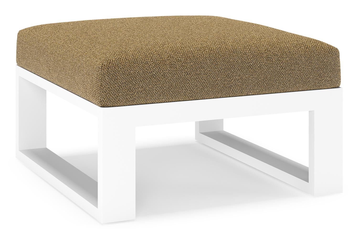 Verato poef in wit aluminium met madagascar walnut all weather cosytica ...