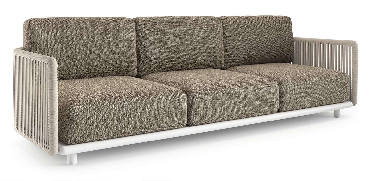 Canapé de jardin Organo en aluminium blanc et corde luxe plate tissée ...