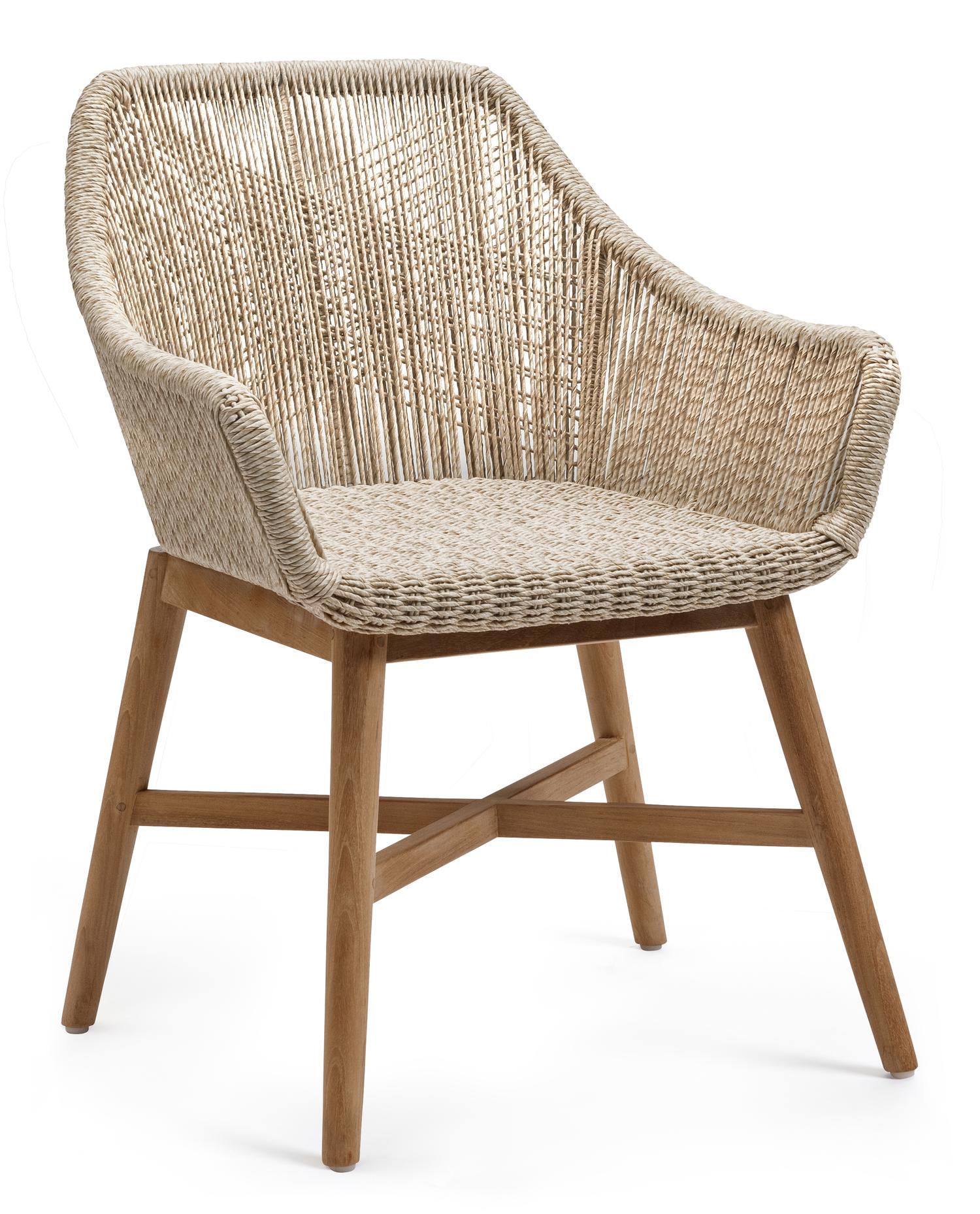 Borgo tuinstoel in teak en naturel wicker
