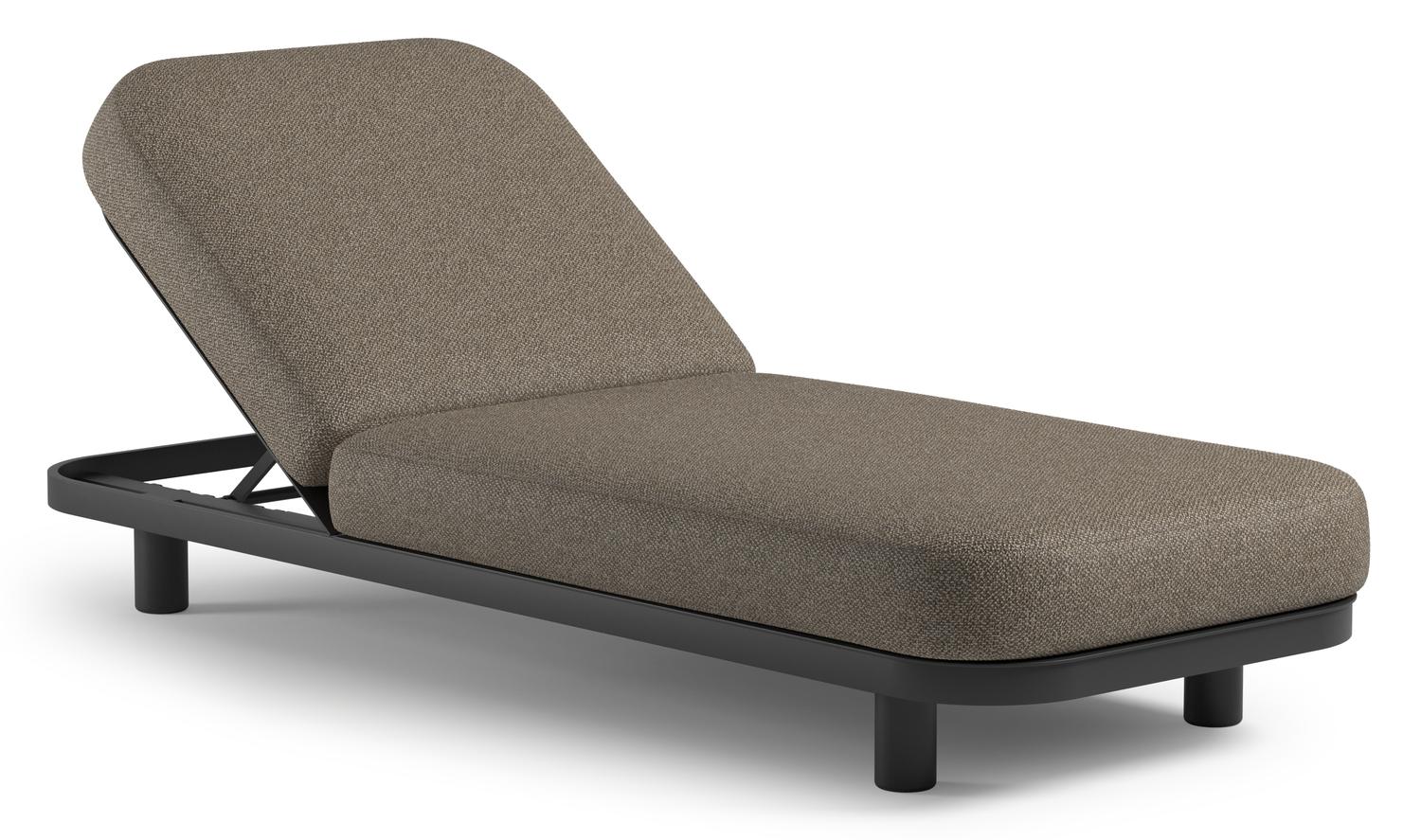 Donato verstelbaar ligbed in zwart aluminium met madagascar walnut all ...