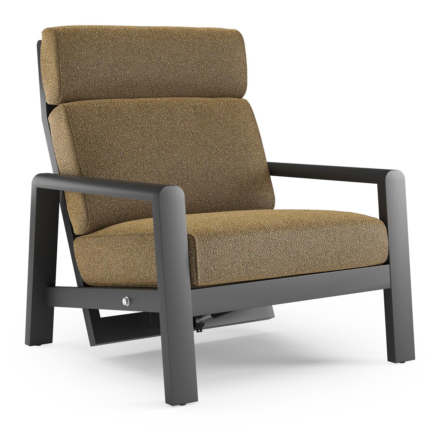 Cosenzo loungestoel in zwart aluminium met madagascar walnut all ...