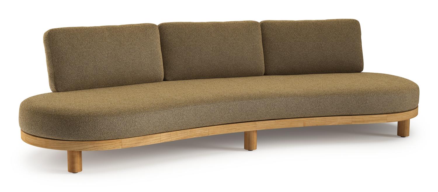 Donato loungebank 3-zit in teak met madagascar walnut all weather ...