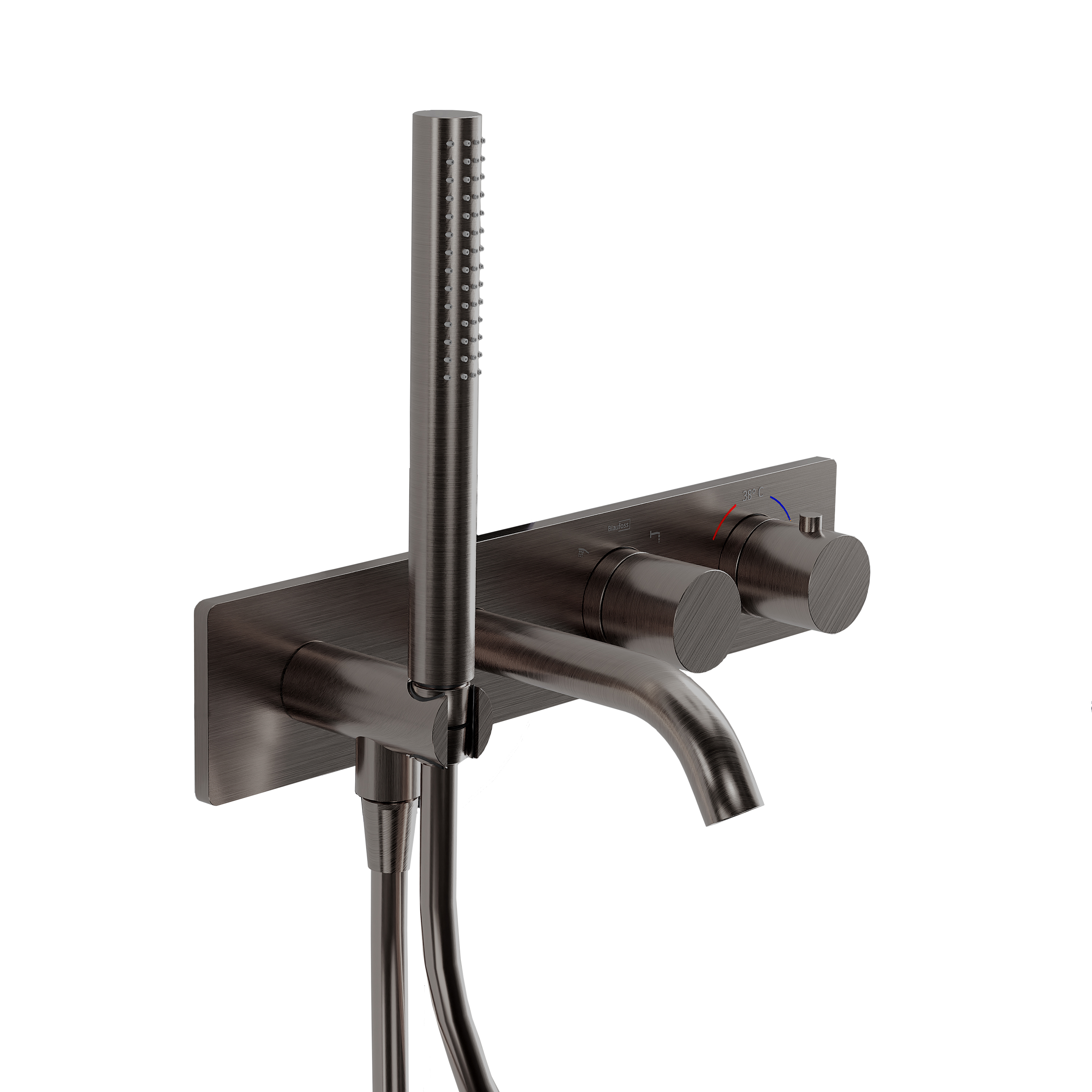 Blaufoss Round Inbouw Badkraan Brushed GunMetal | X²O Badkamers