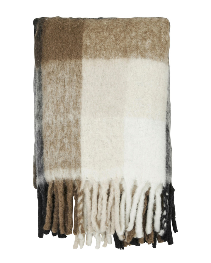 Pläd rutig Bello Grande - Beige - Jakobsdals | Lineahemma.se