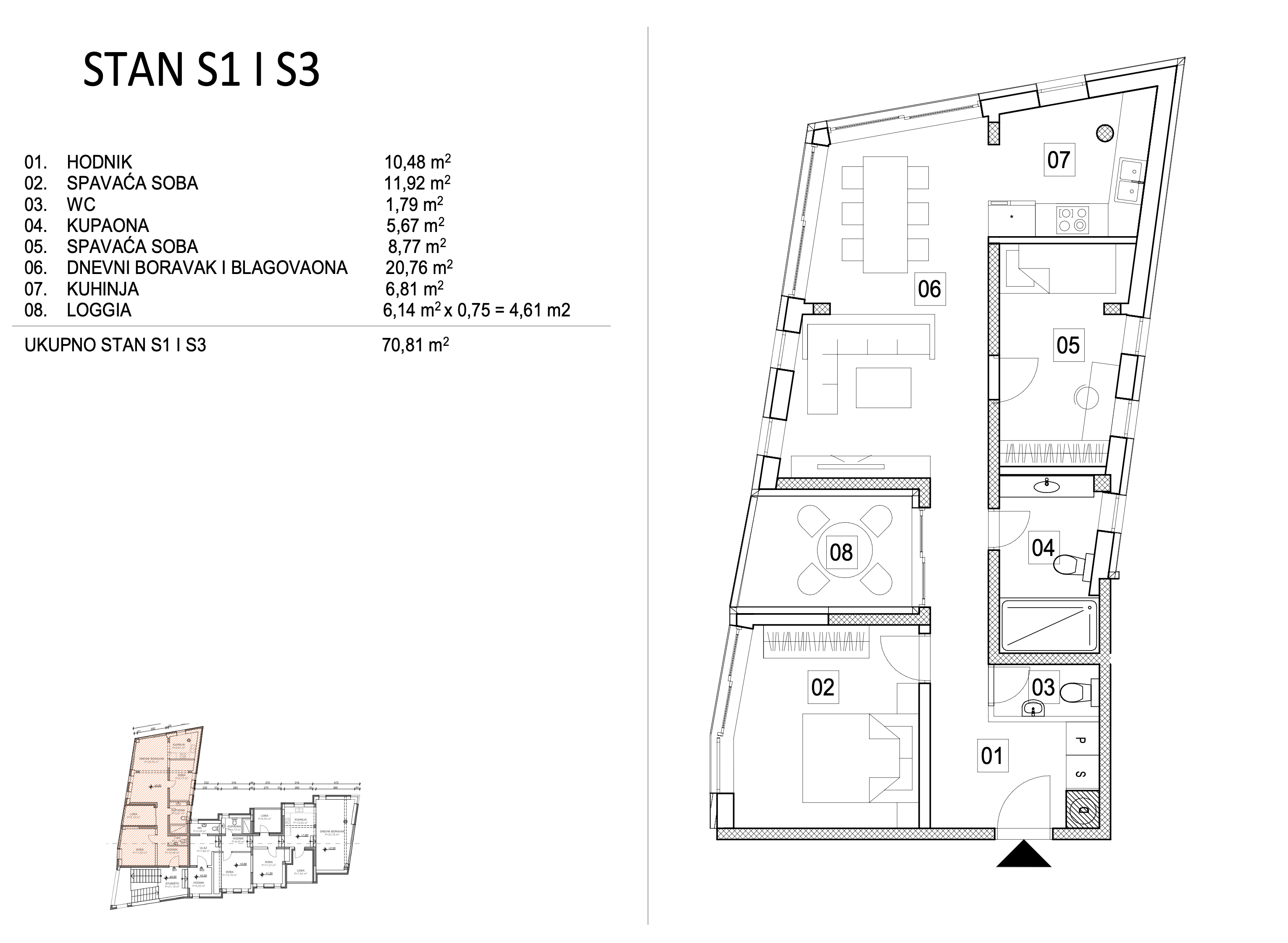 Zagreb, Dedići, atraktivan trosoban stan NKP 102 m2 NO...
