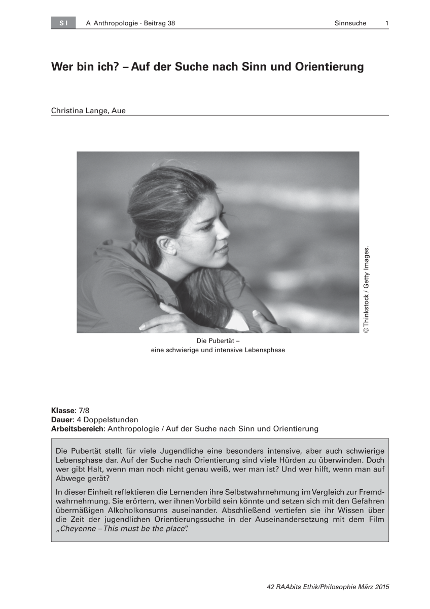 Wer bin ich? | Ethik / Philosophie | Gesellschaftswissenschaften ...