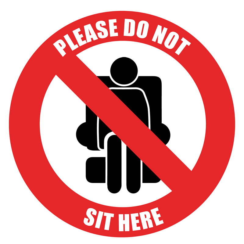 Social Distancing Seat Sticker - Please do not sit here, text