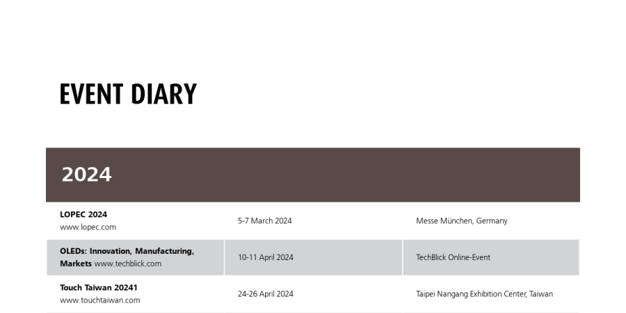 EVENT DIARY - March 2024