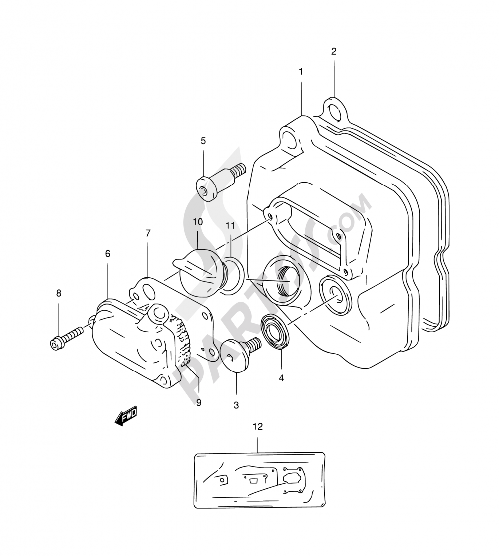 1 - CYLINDER HEAD COVER Suzuki AN150 2000