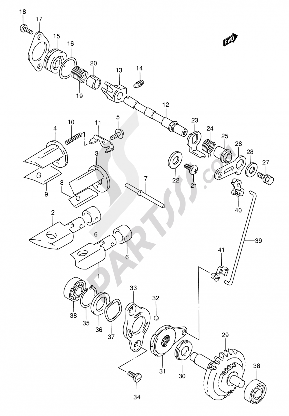 2A - EXHAUST VALVE (MODEL L/M/N) Suzuki RMX250 1992