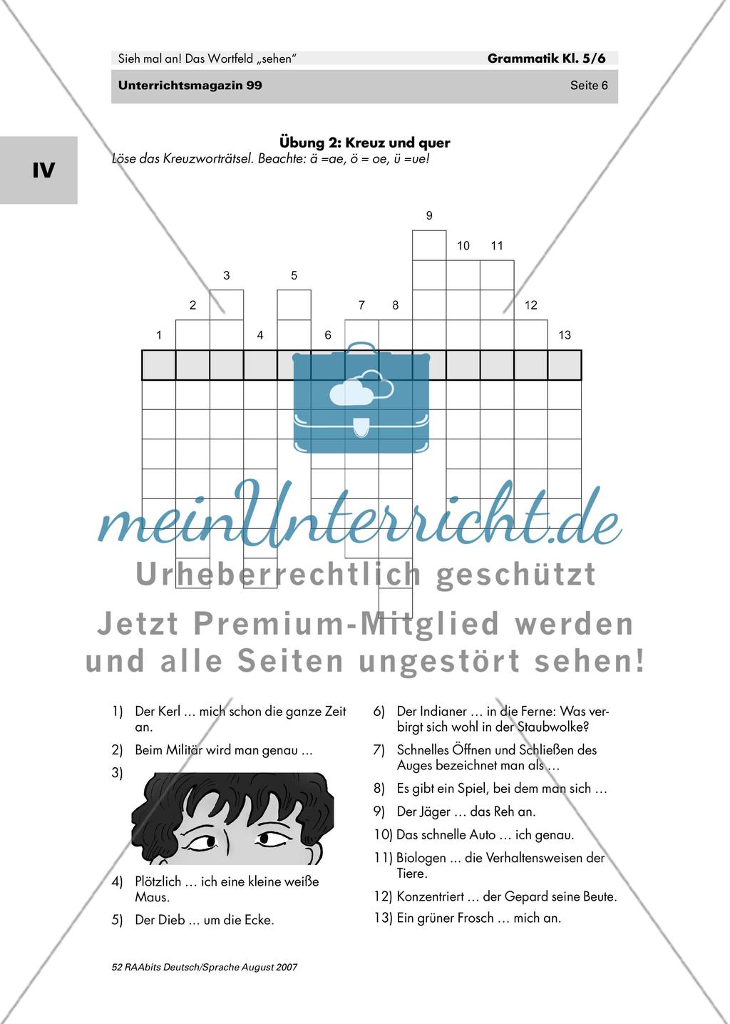 Sieh mal an! Das Wortfeld „sehen“ - meinUnterricht