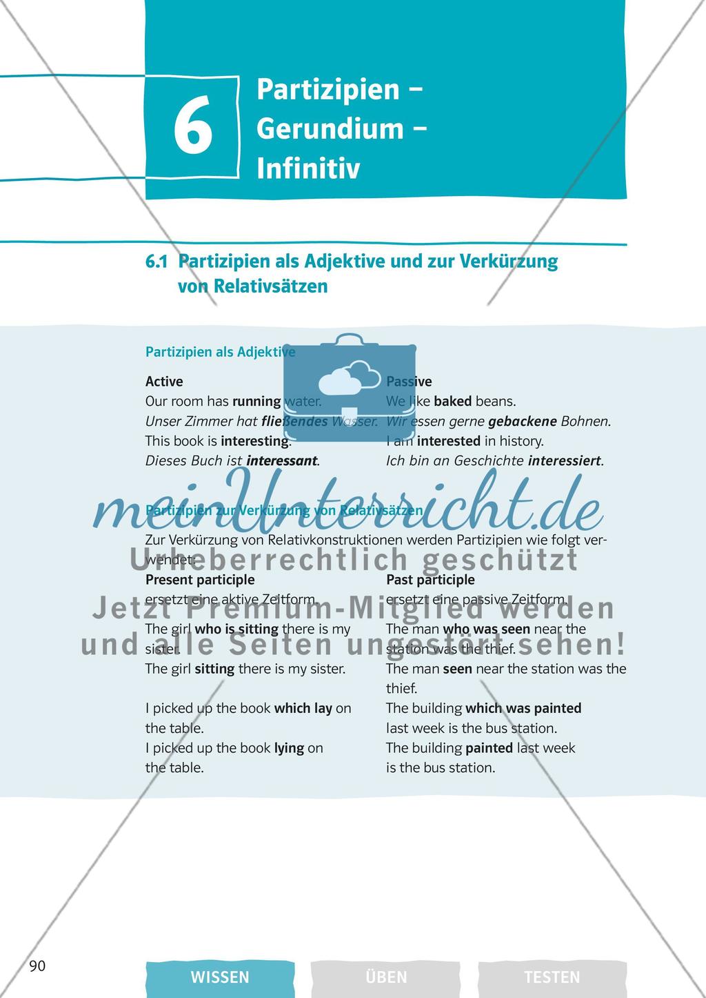 Partizipien – Gerundium – Infinitiv - meinUnterricht