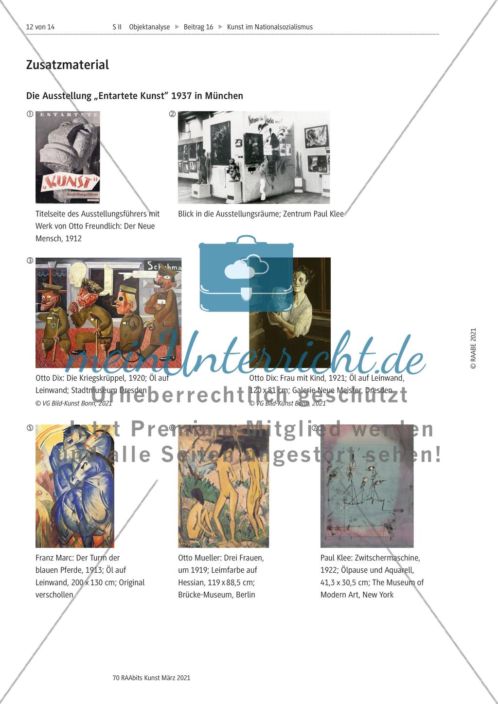 Kunst zur Zeit des Nationalsozialismus - meinUnterricht