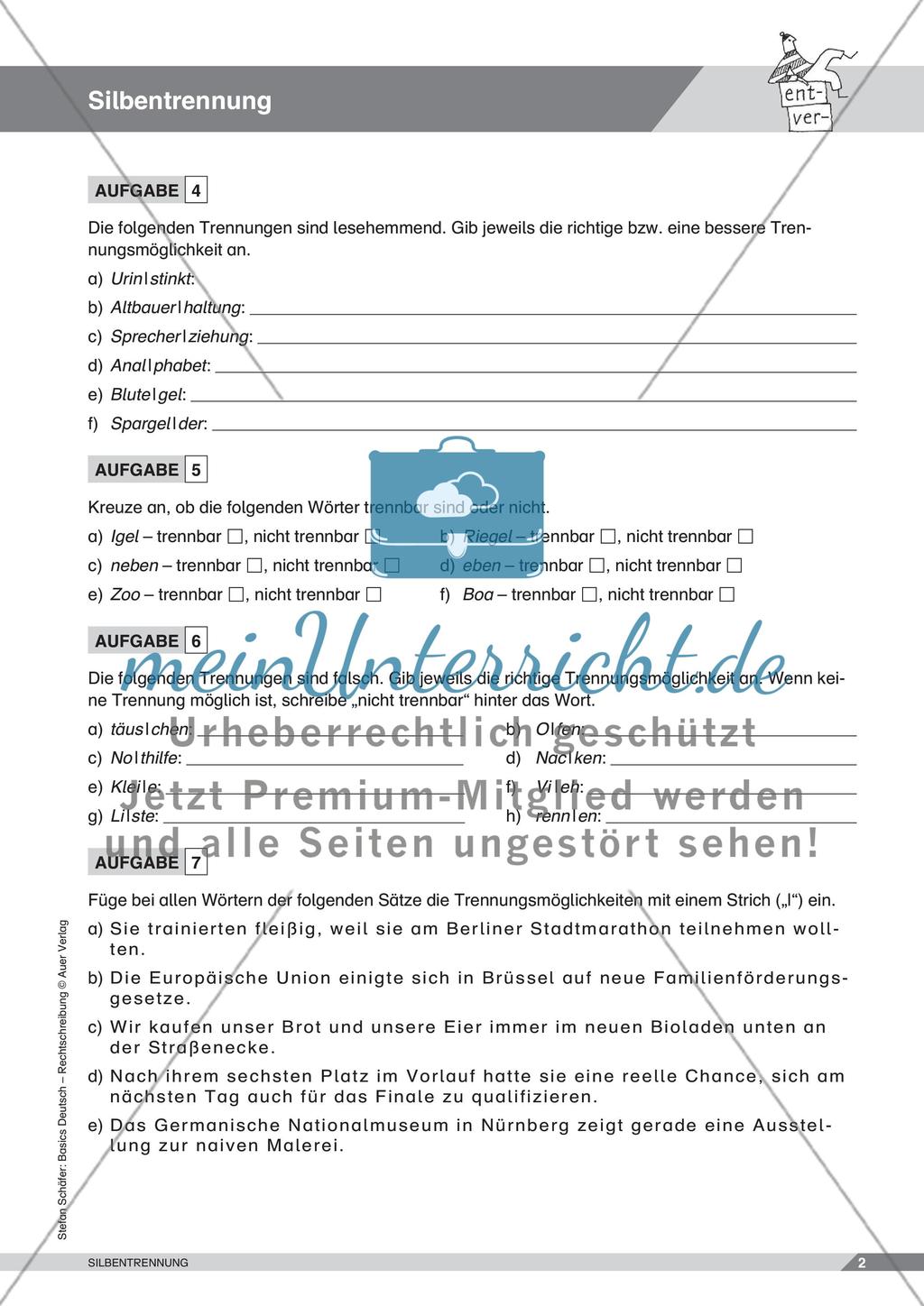 Silbentrennung und Umgang mit dem Wörterbuch - meinUnterricht Silbentrennung und Umgang mit dem Wörterbuch - meinUnterricht