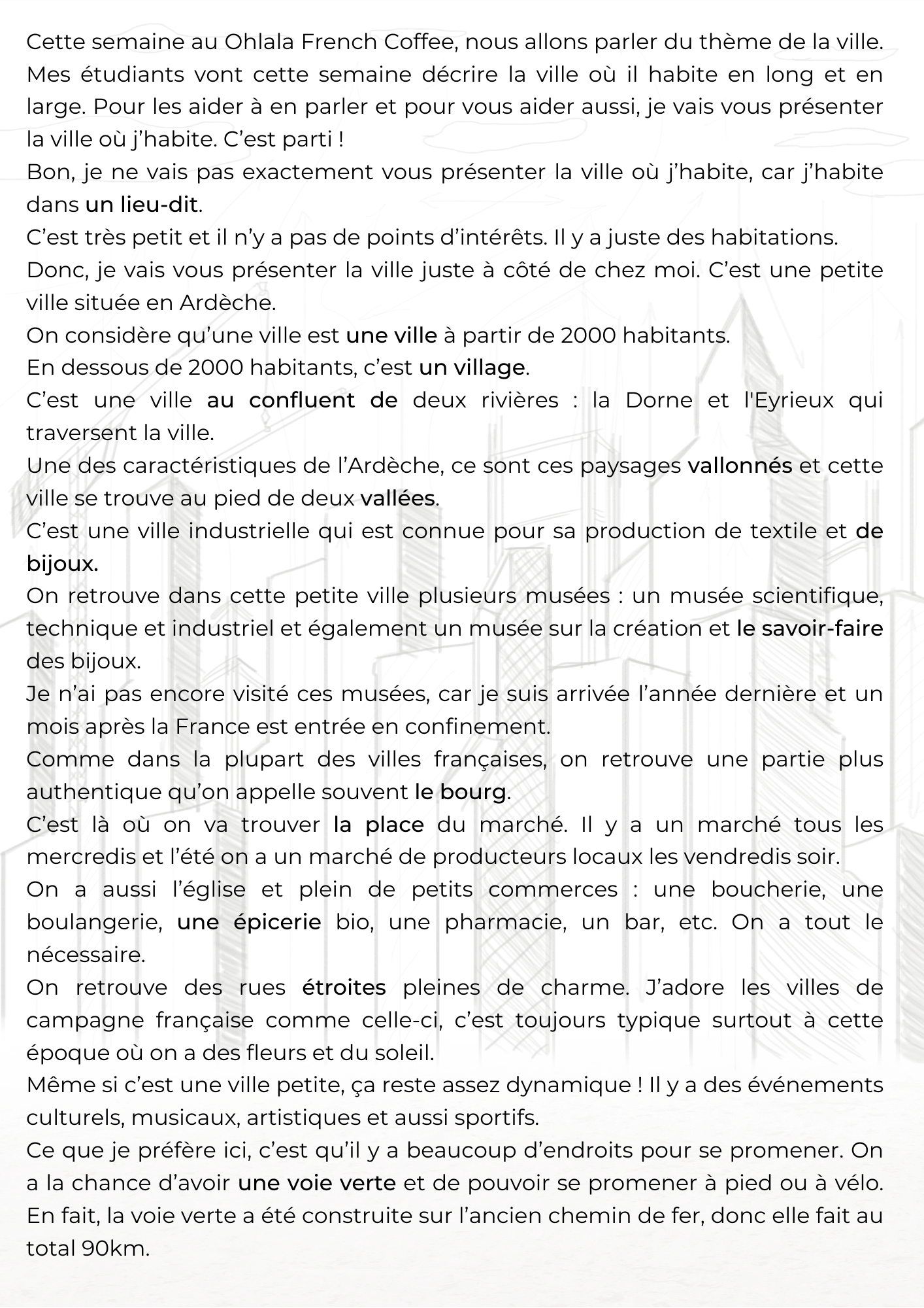 Talking About My City In French City Vocabulary Talking About My City In French City Vocabulary