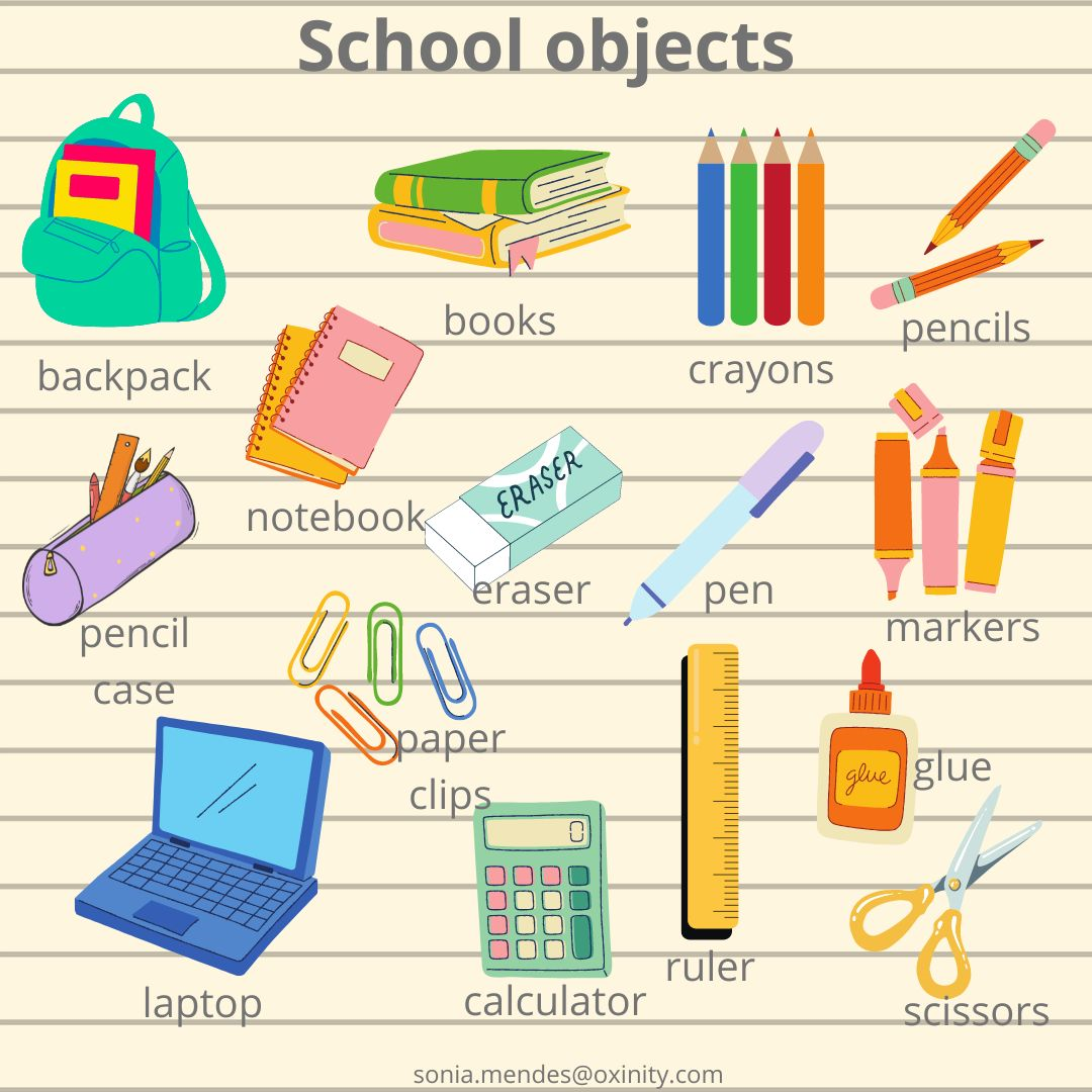 Objetos escolares y expresiones en clase de inglés by Sonia Mendes ...