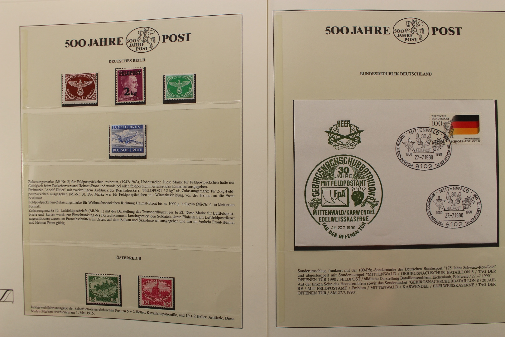 Motivsammlung 500 Jahre Post - Briefmarken Versandhandel, Briefmarken ...