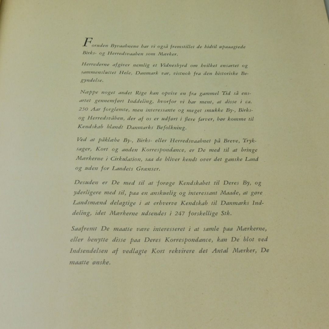 Album for Maerker af Danmarks Herreds- Birks- og Byvaaben mit 247 ...