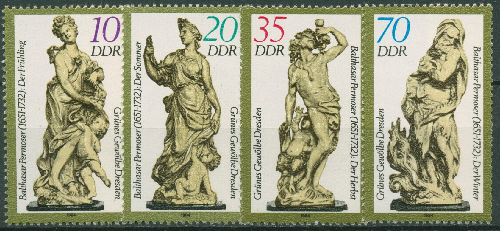 DDR 1984 Grünes Gewölbe Dresden Skulpturen 2905/08 postfrisch - Briefmarken Dr. Rohde & Kornatz ...