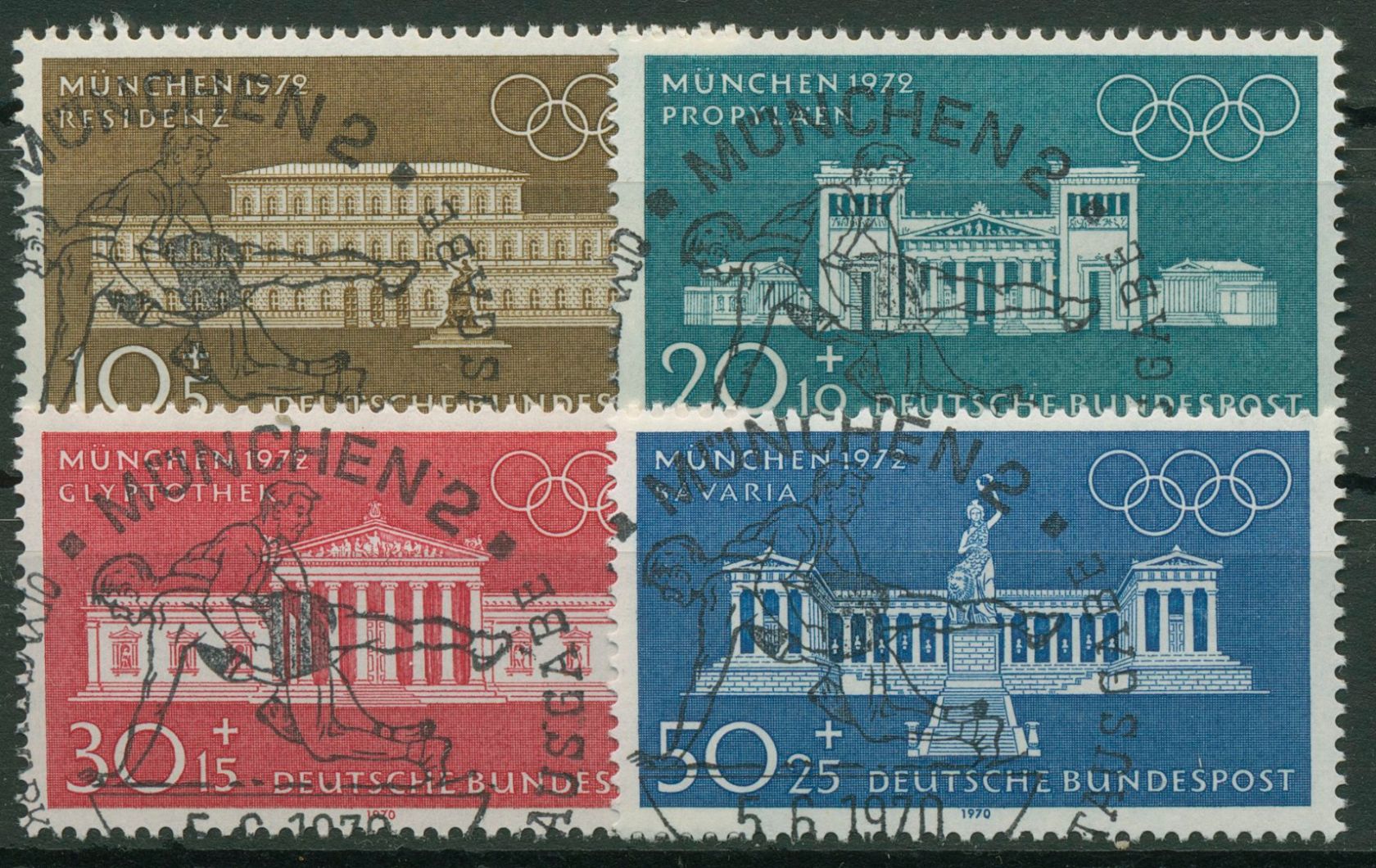 Bund 1970 Olymp. Sommerspiele München 624/27 mit TOP-ESST-Stempel MÜNCHEN - Briefmarken Dr ...