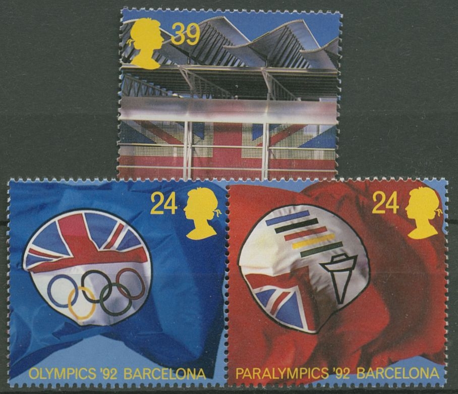 Großbritannien 1992 Olympiade Barcelona, Flaggen 1400/02 ZD postfrisch - Briefmarken Dr. Rohde ...