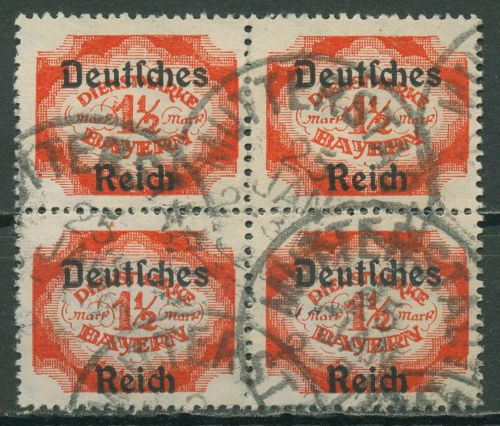 Deutsches Reich Dienstmarke Bayern mit Aufdruck 1920 D 48 4er-Block gestempelt - Briefmarken Dr ...