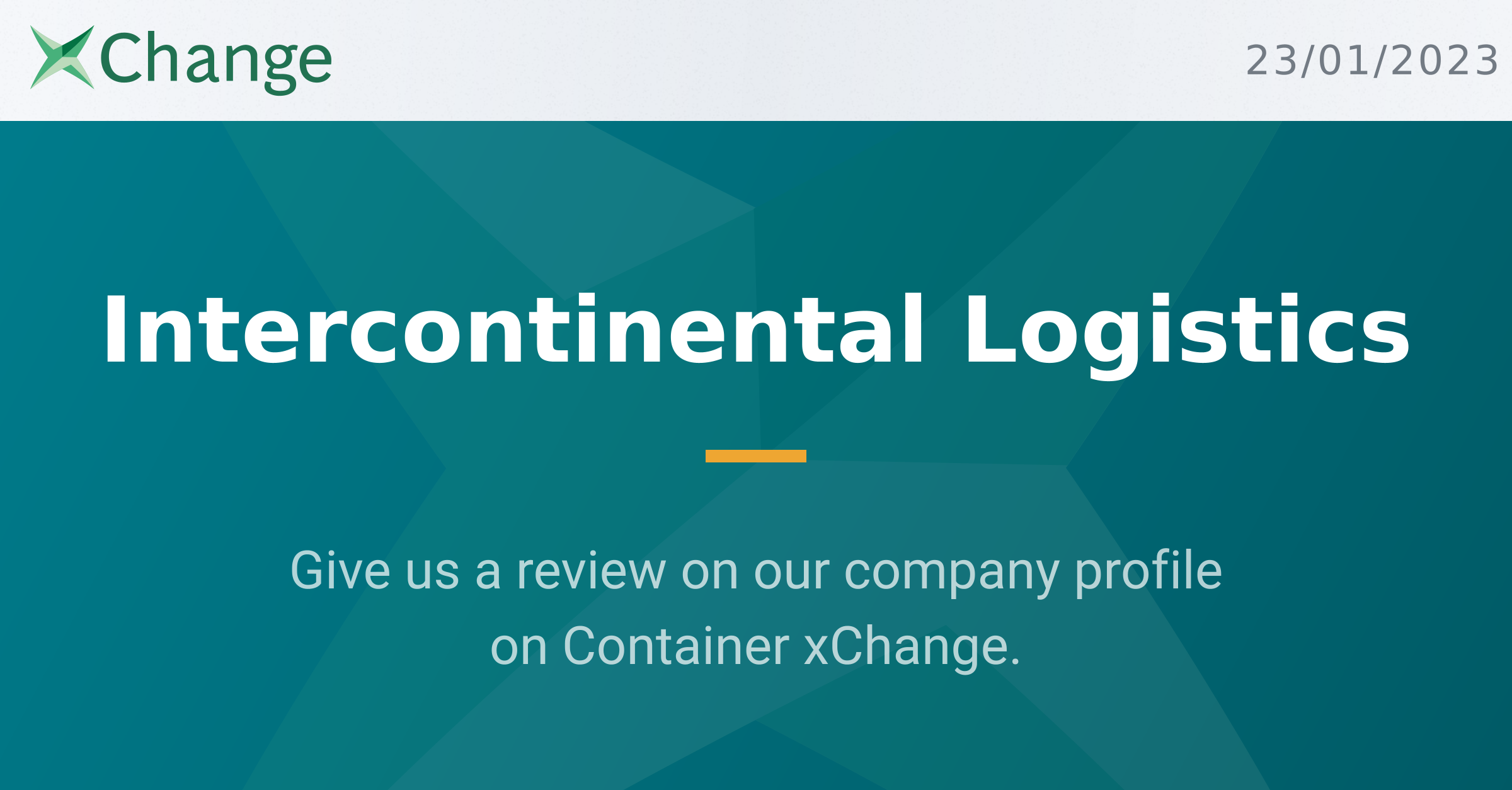 Intercontinental Logistics | Container xChange