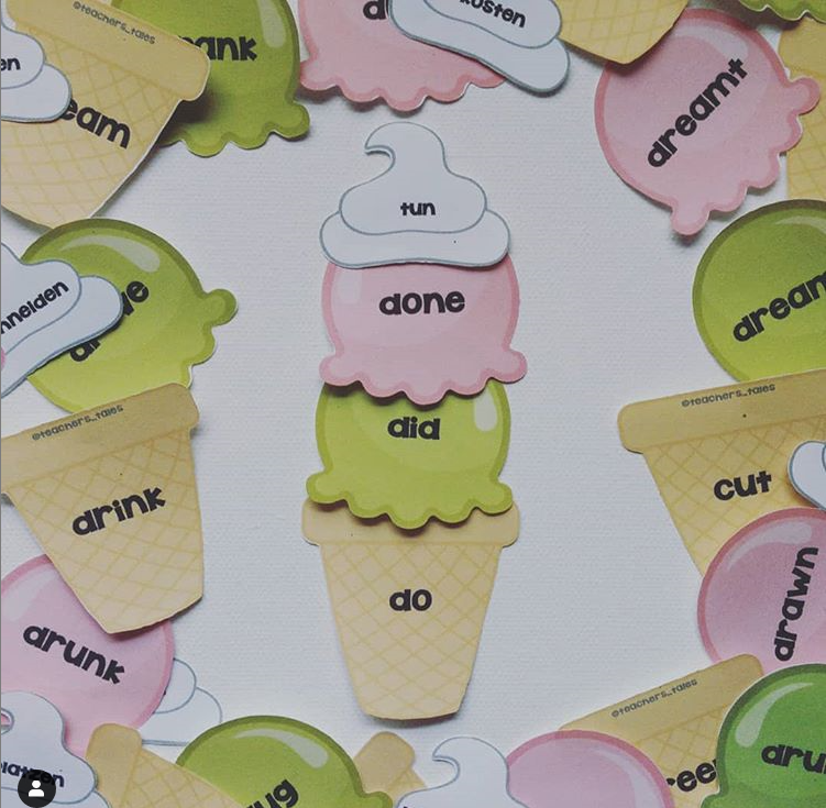 Irregular Verbs: Ice Cream Cones – Unterrichtsmaterial im Fach Englisch