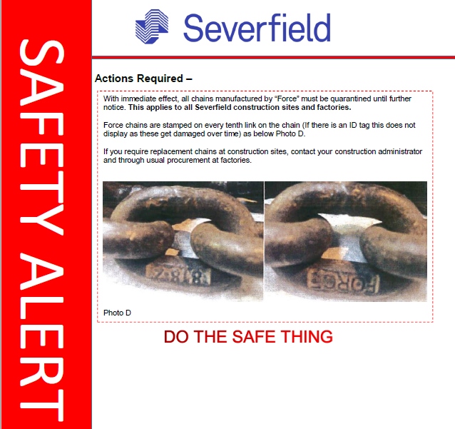 Lifting chain failure alert | Vertikal.net