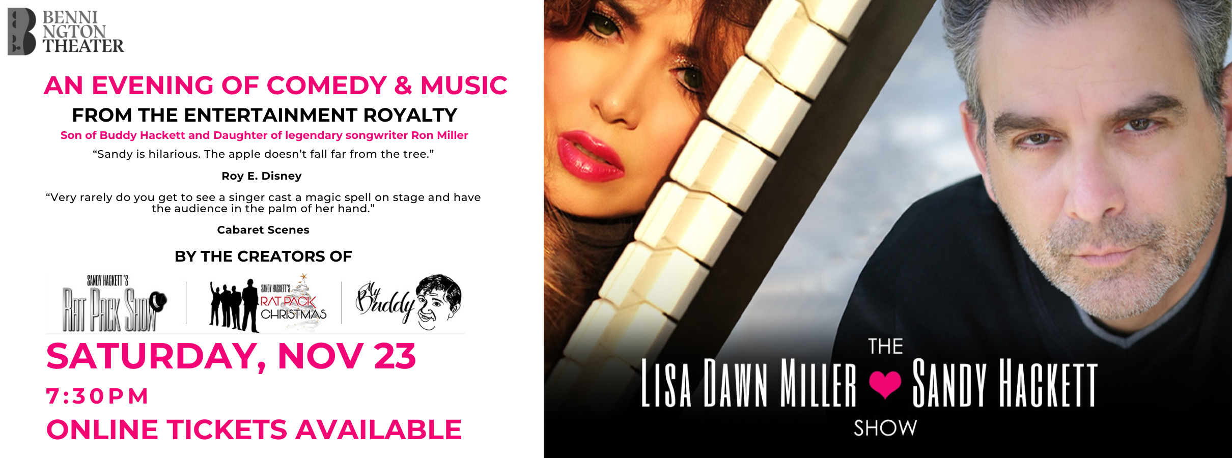 Tickets for The Sandy Hackett and Lisa Dawn Miller Show | vivenu